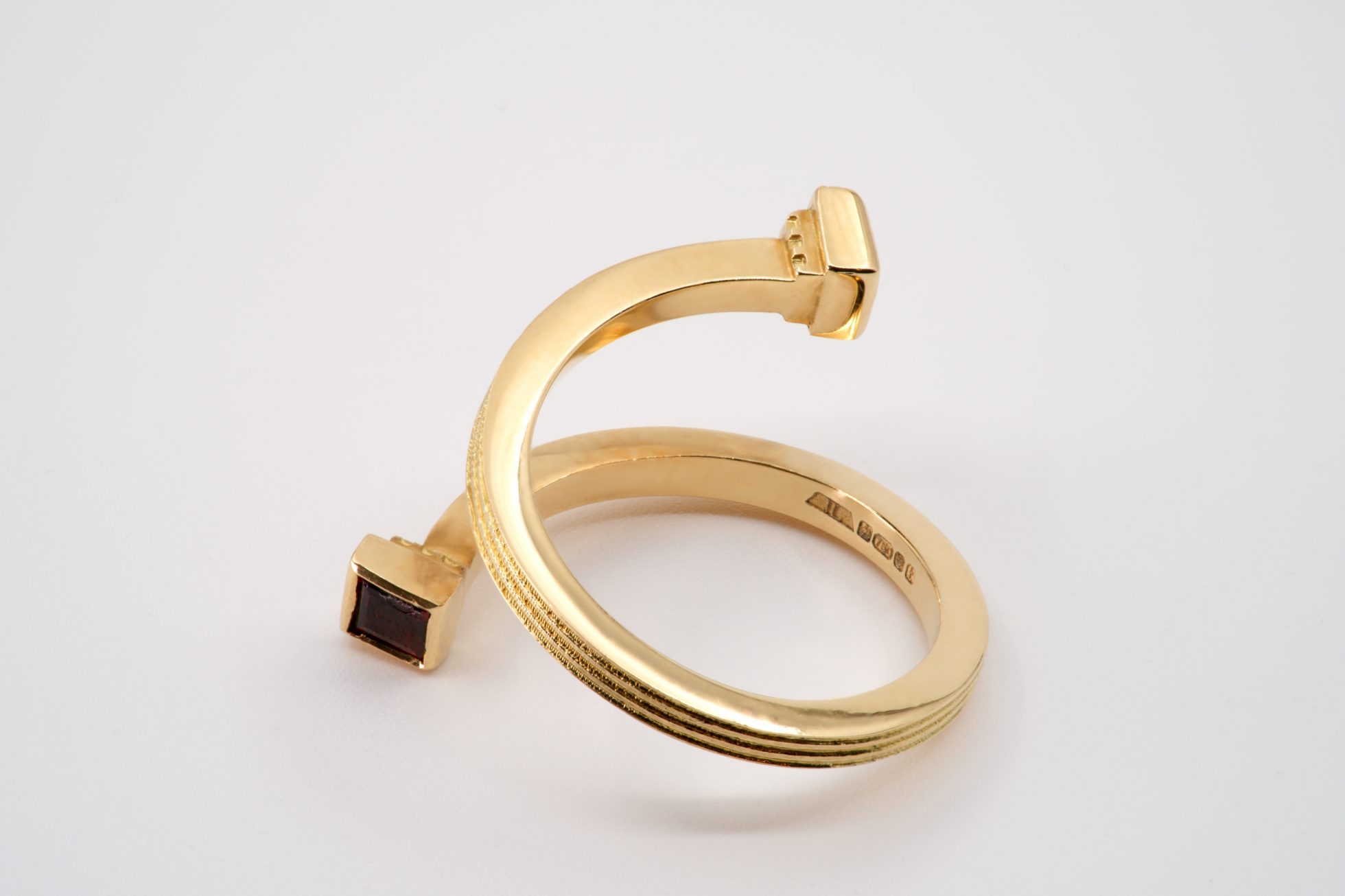 Helical Rings Yellow Gold - Various Stones